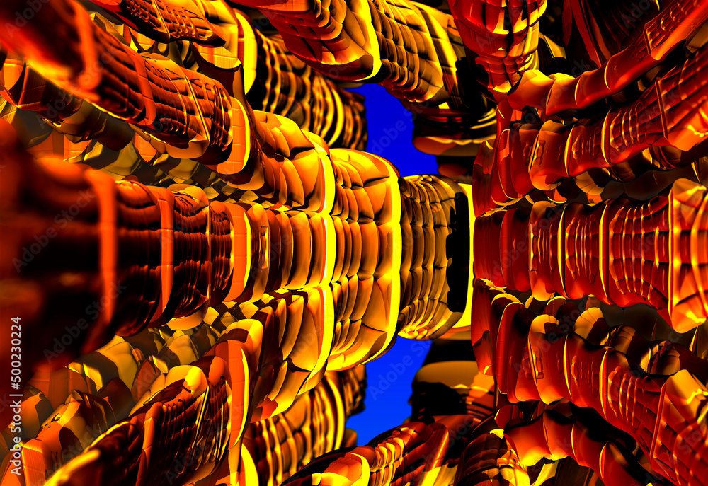 Dragon scales, abstract computer graphic from a fractal calculation ...