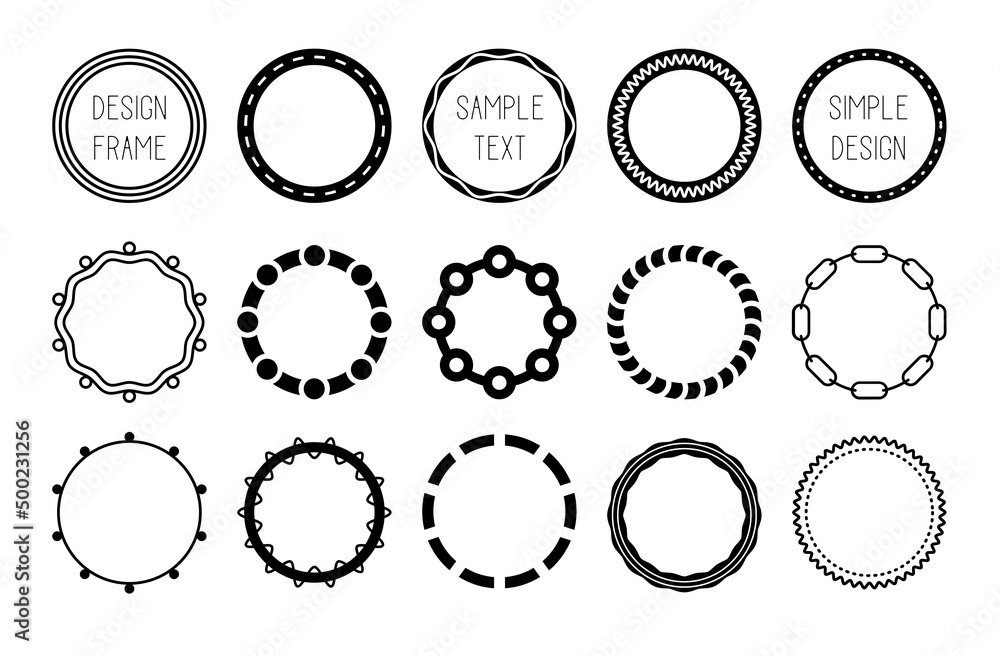 Simple line. Perfect circle abstract frameset. Simple frameset ...