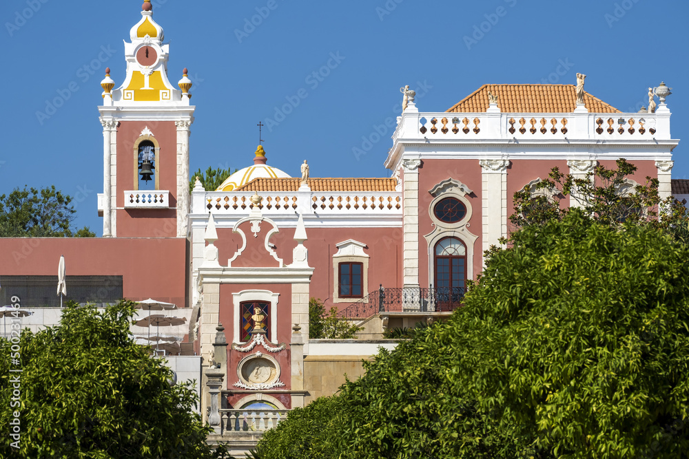 details of a tower and facades of the Estoi palace in Estoi, district ...