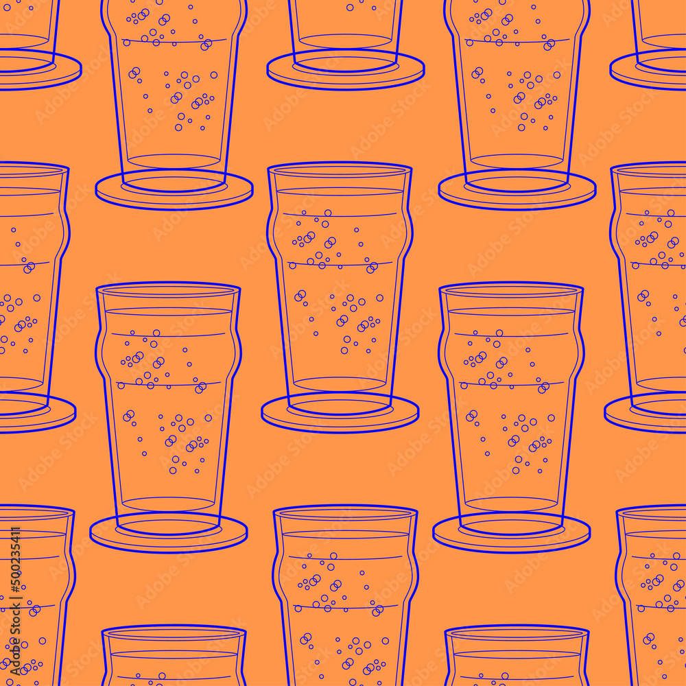 Vector bar cocktail and drink seamless pattern. Vector line art ...