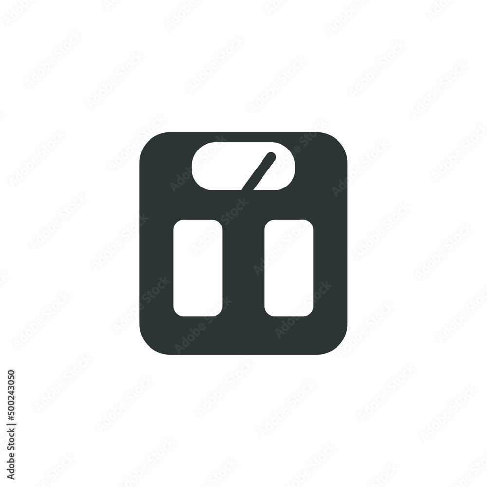 Vector sign of the Weight Scale symbol is isolated on a white ...