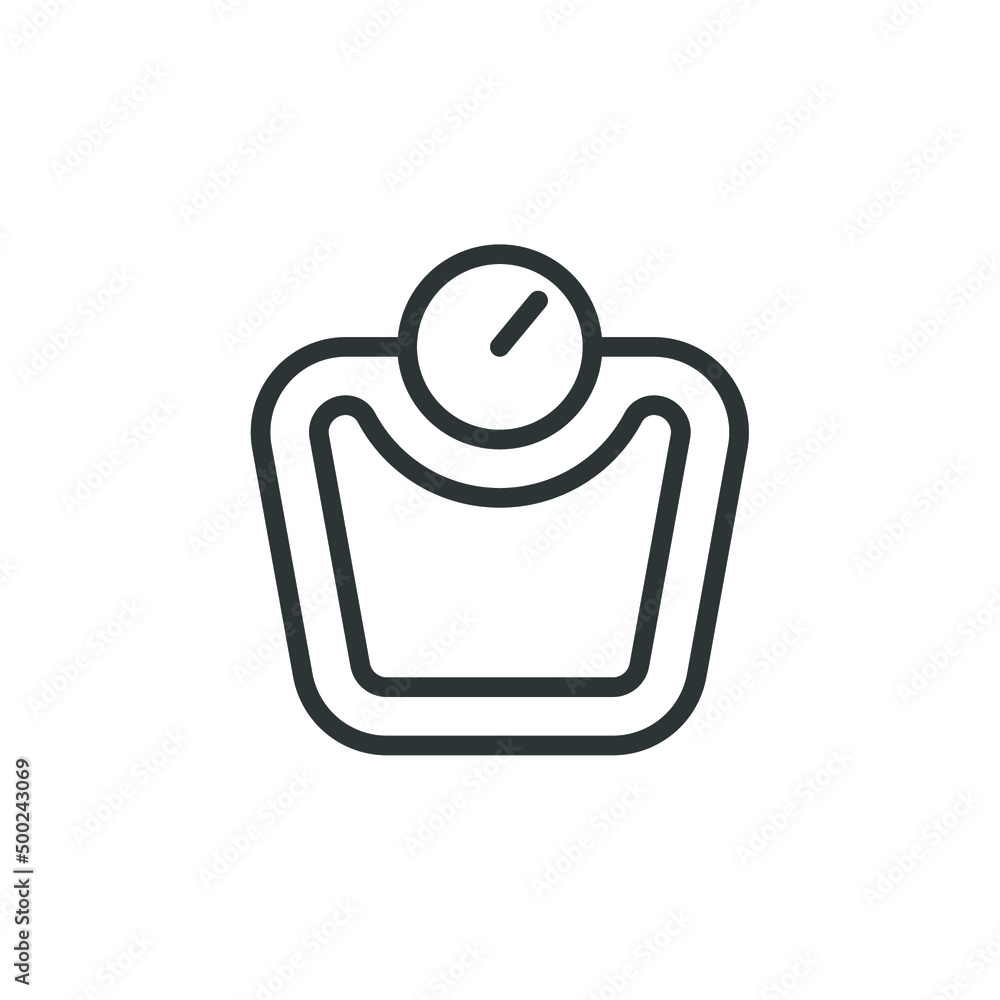 Vector sign of the Weight Scale symbol is isolated on a white ...