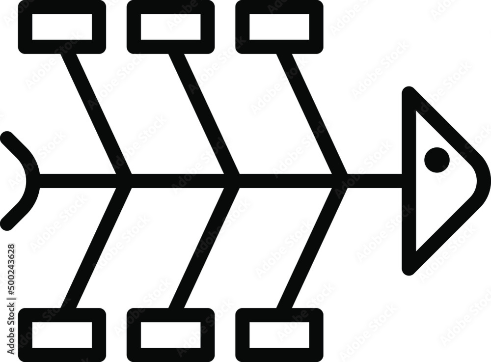 Cause and effect or Fish bone diagram, vector icon Stock Vector | Adobe ...