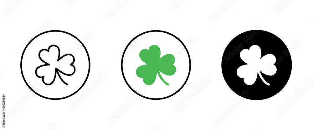 shamrock icon. Trefoil. The white clover leaf is the symbol of Ireland ...