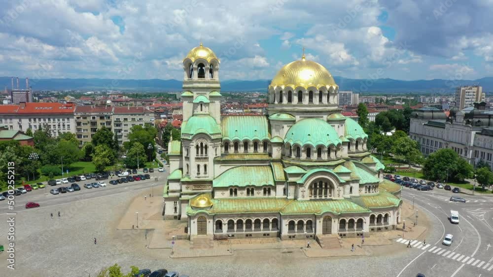 Stockvideon 4K Aerial view of capital of Bulgaria, Sofia.Iconic ...