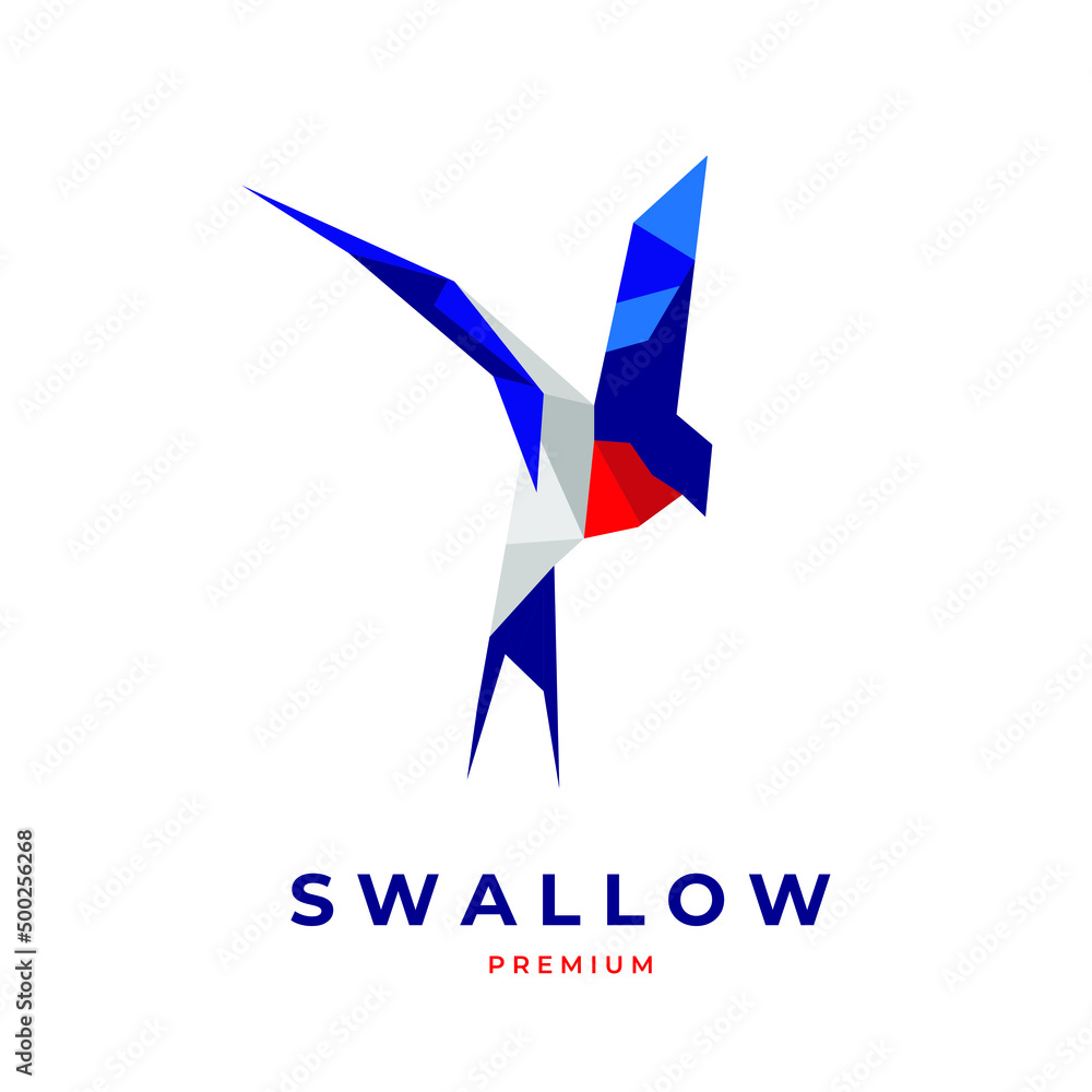 Logo illustration of a swallow that will jump to its destination vector ...
