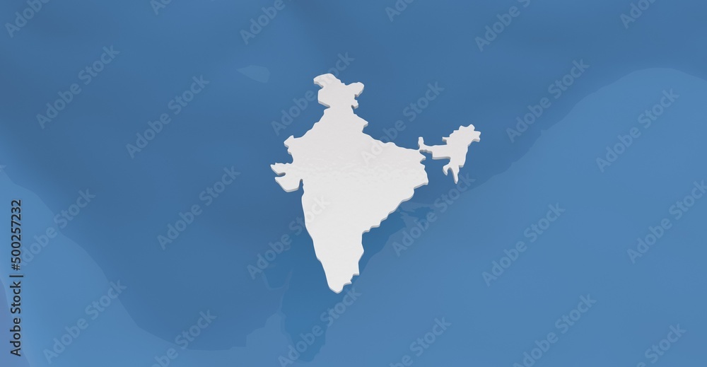 map of india with water 3D Rendering Stock Illustration | Adobe Stock