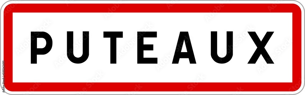Panneau entrée ville agglomération Puteaux / Town entrance sign Puteaux ...