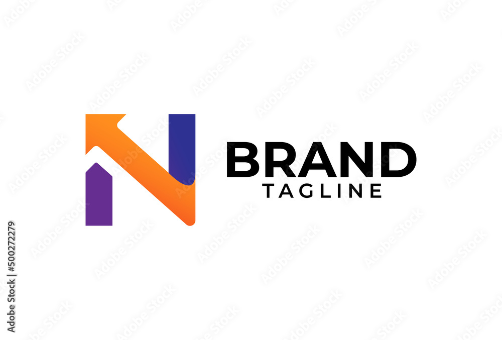 Intial N logo, letter N with Arrow combination, usable for finance ...