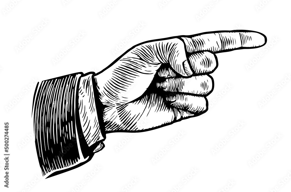 Photo & Art Print Retro pointing hand, ~ Bitter