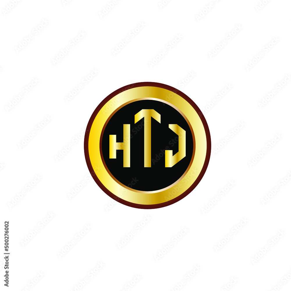 HIJ letter circle logo design. HIJ letter logo design with black ...