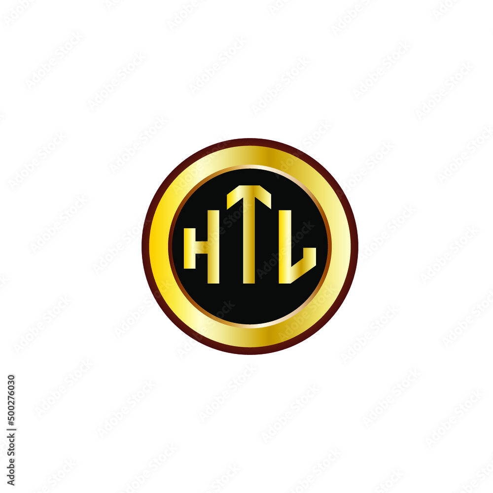 HIL letter circle logo design. HIL letter logo design with black ...