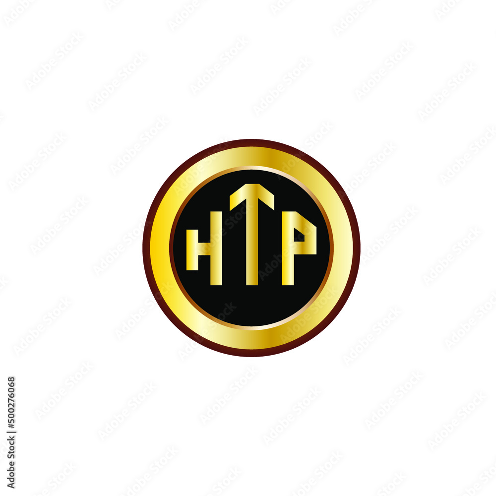 HIP letter circle logo design. HIP letter logo design with black ...