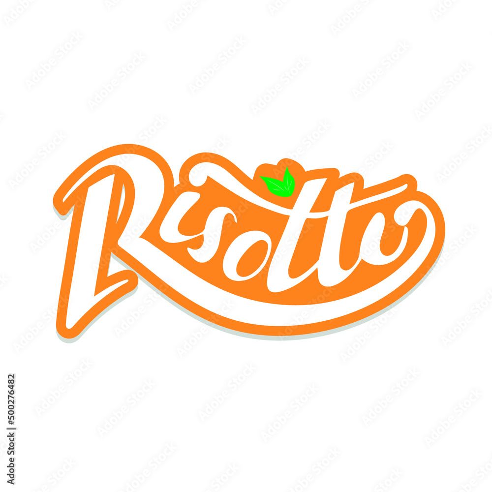 Risotto. Italian food. Digital handwritten lettering for restaurants ...