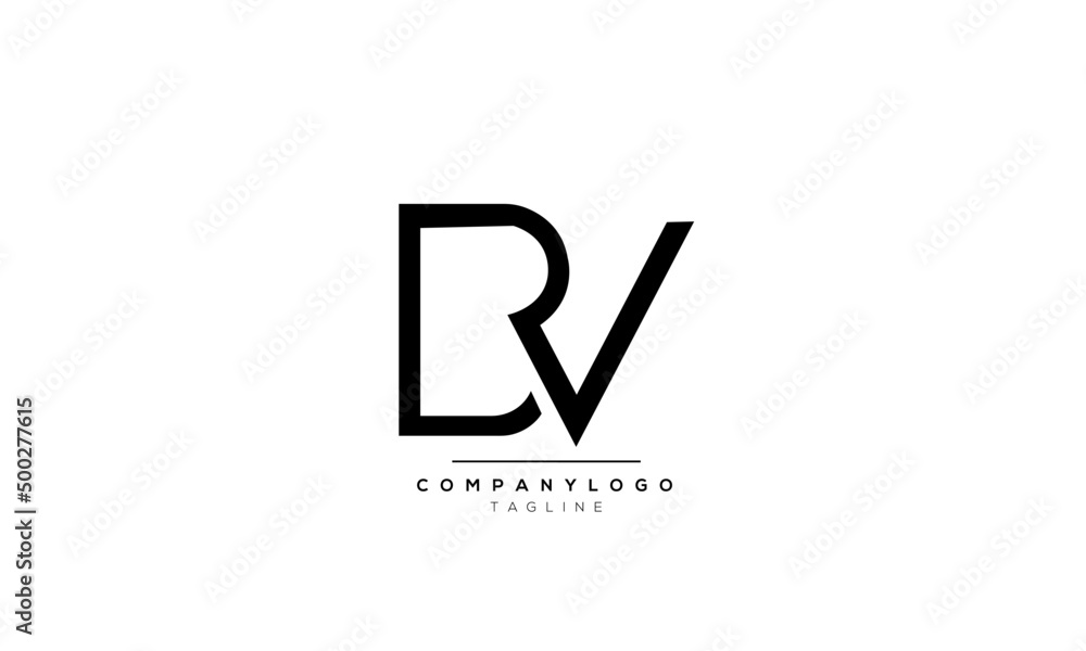 Alphabet letters Initials Monogram logo BV, BV INITIAL, BV letter Stock ...