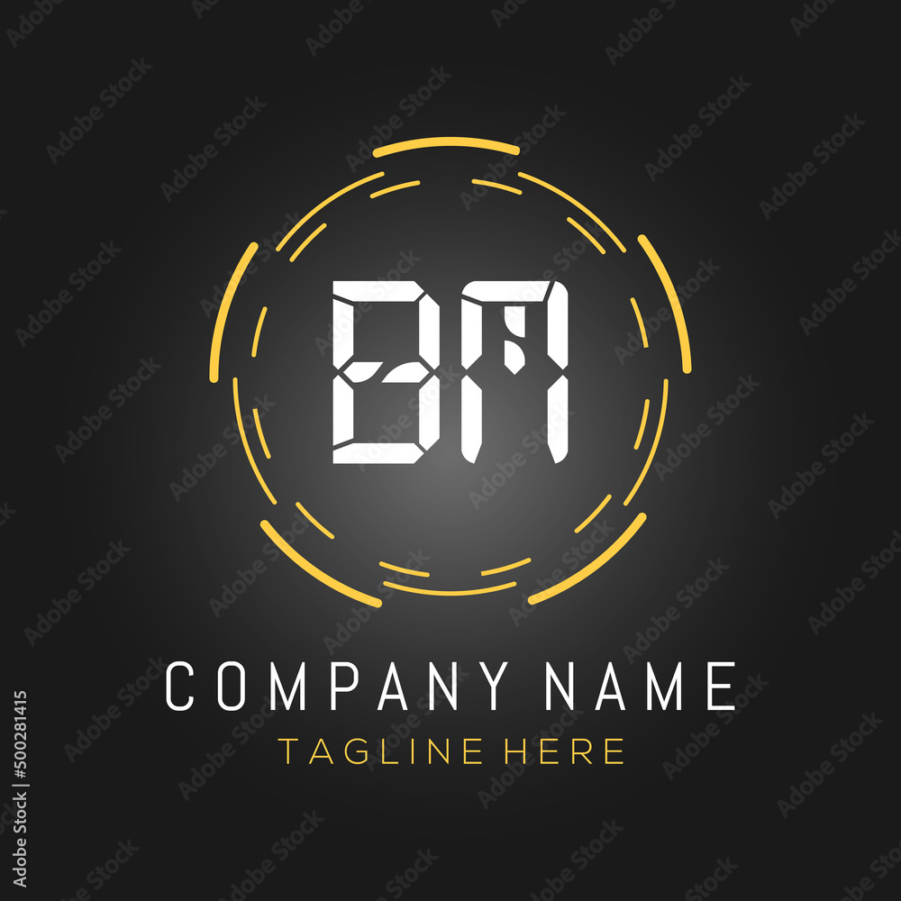 Initial Letter BM Logo Creative Typography Vector Template. Digital ...
