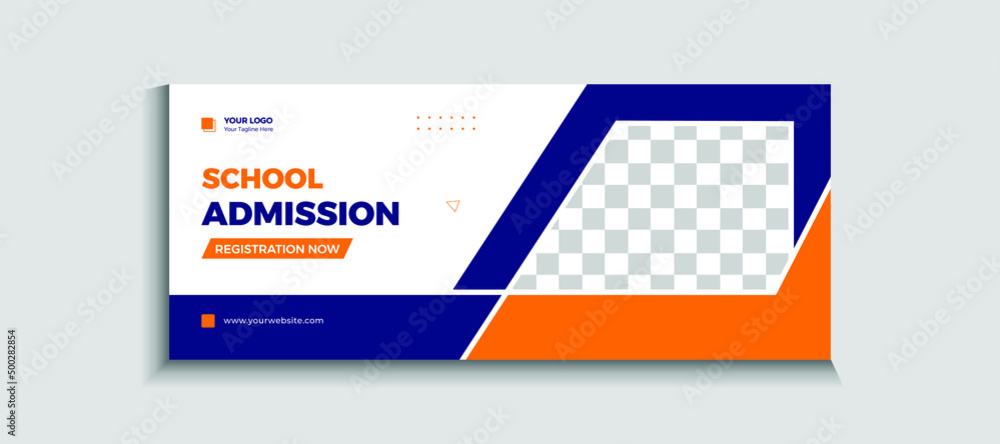 School social media web banner flyer template Vector Stock Vector ...