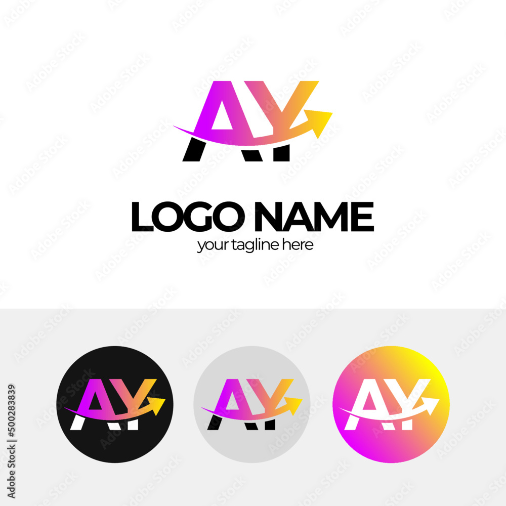 Letter A and Y Logo, AY logo design for business, arrow, scale Up ...