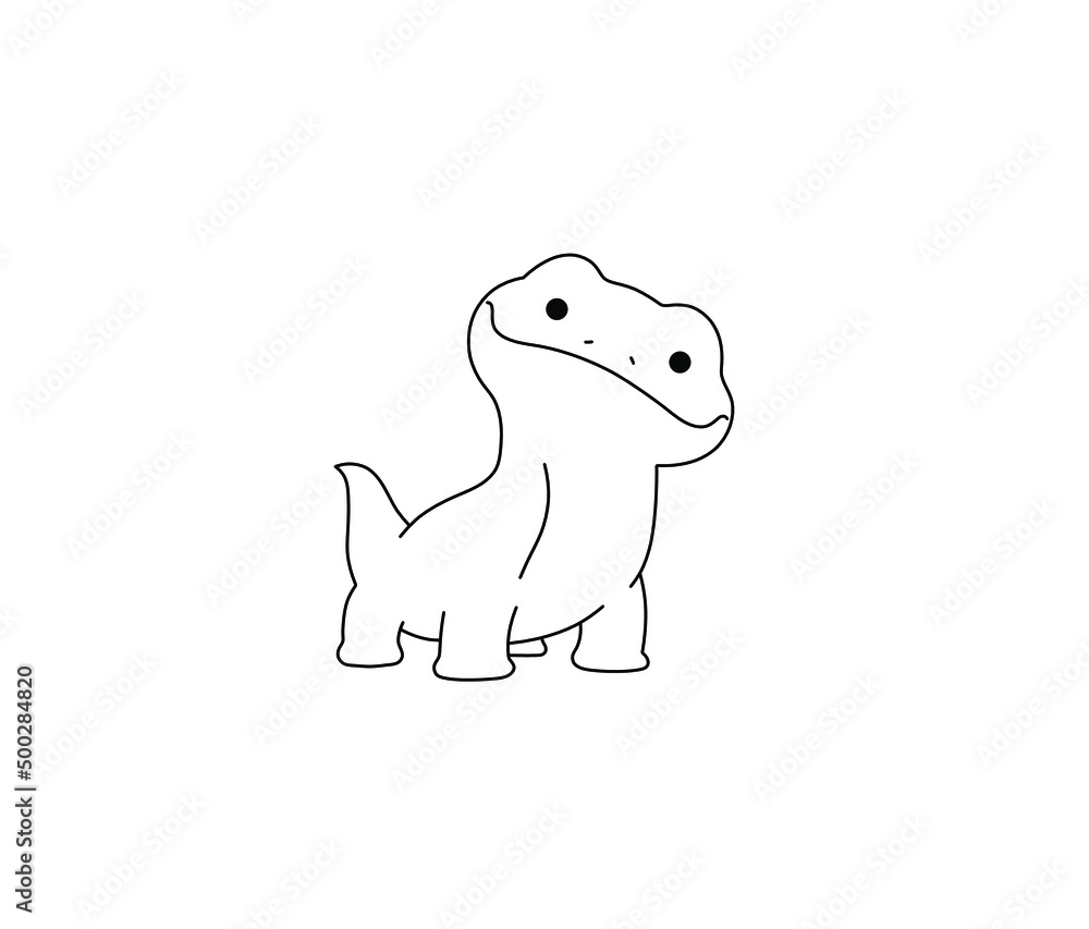 Vector isolated cute cartoon smiling baby lizard colorless black and ...
