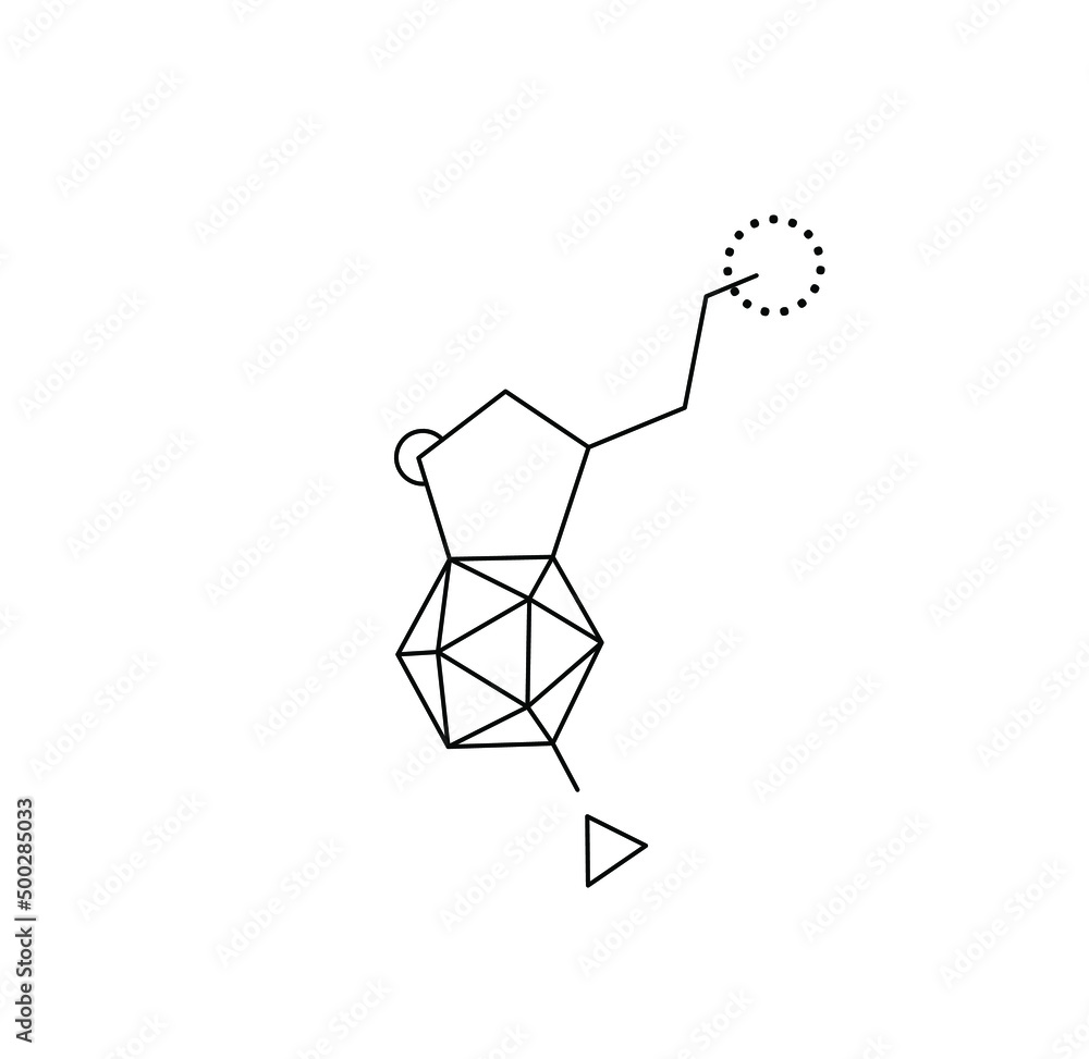 Vector isolated serotonin molecule scheme colorless black and white ...