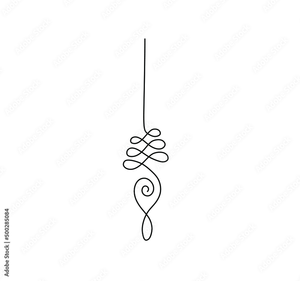 Vector isolated unalome sacred buddhist line hand drawn symbol Stock ...