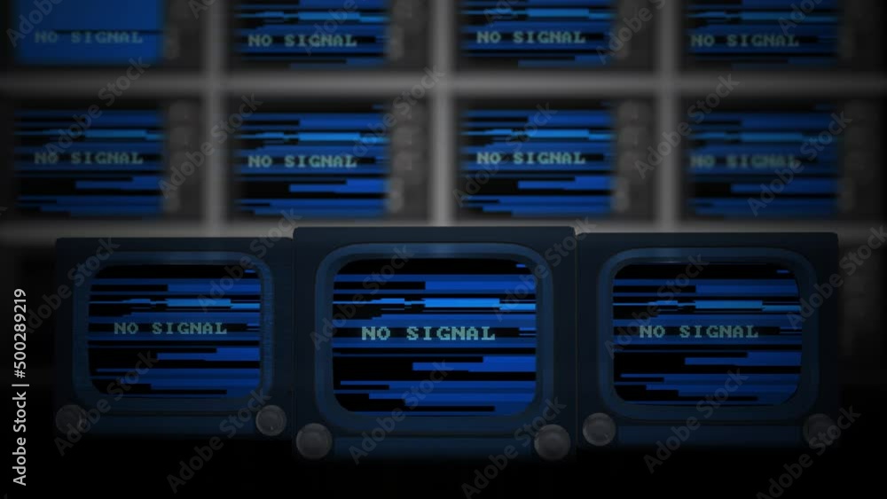 Old retro CCTV Monitors With Static Change To Green Screen Animation ...