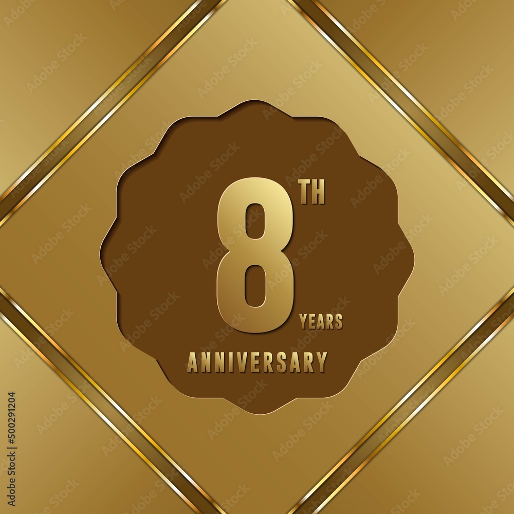 8th anniversary logotype. Anniversary celebration template design with ...