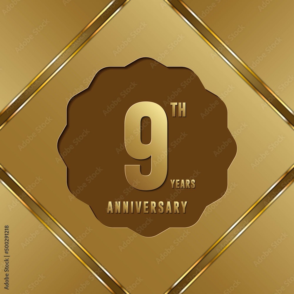 9th anniversary logotype. Anniversary celebration template design with ...
