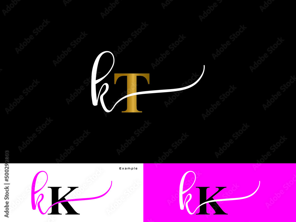 Letter KT Logo Icon, signature Kt tk Letter Logo Image Design For Your ...