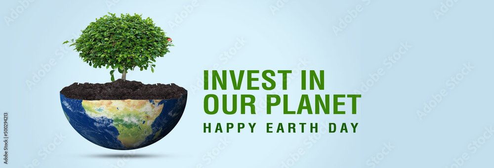 World Earth Day banner concept or Environment Day concept. Invest in ...