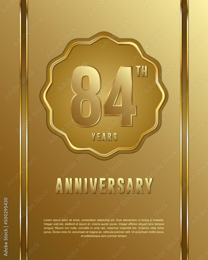 84th anniversary logotype. Anniversary celebration template design with ...