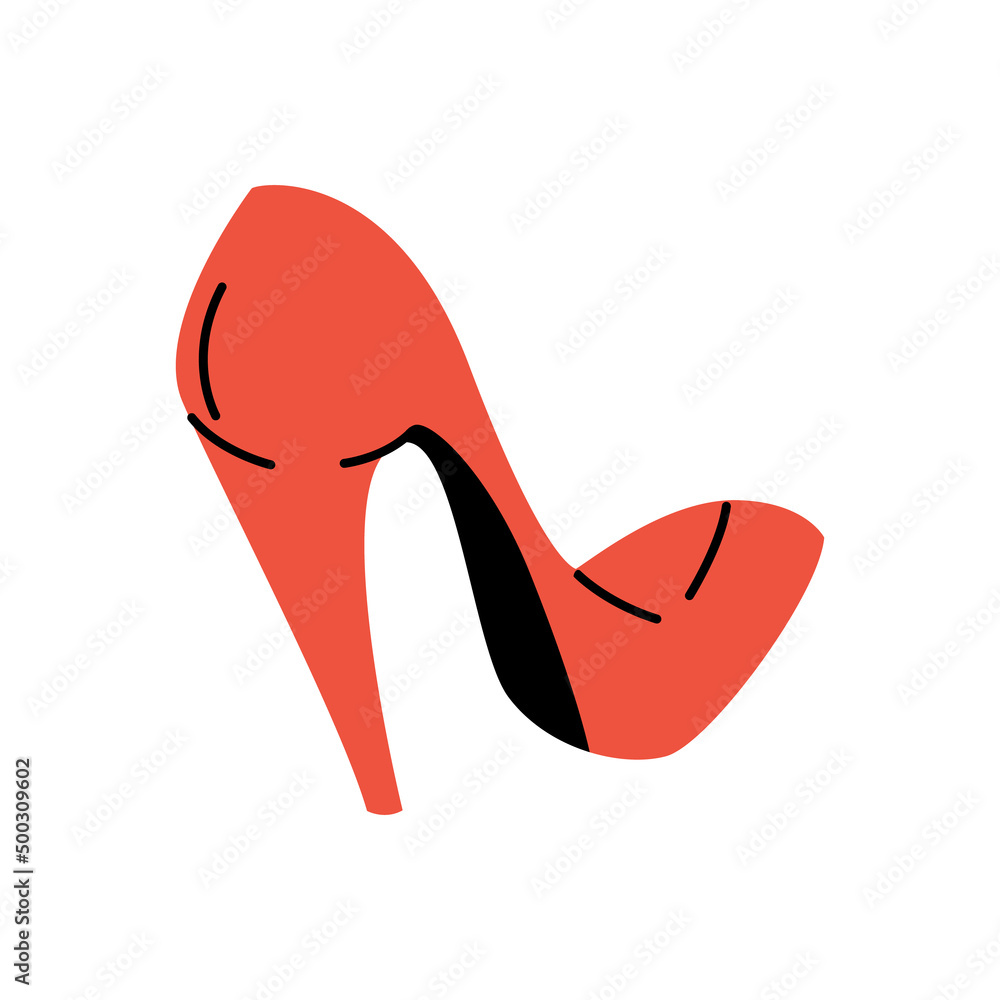 Red high-heeled shoe. Girly stuff. Fashion accessory. The concept of ...