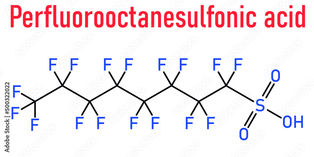 Perfluorooctanesulfonic acid or perfluorooctane sulfonate, PFOS ...