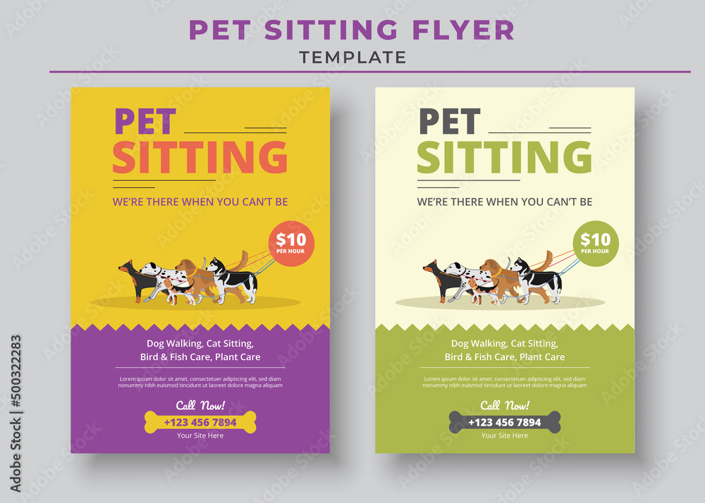 Pet Sitting Flyer Template, Pet Care Flyer Template, Pet Walkers Flyer ...