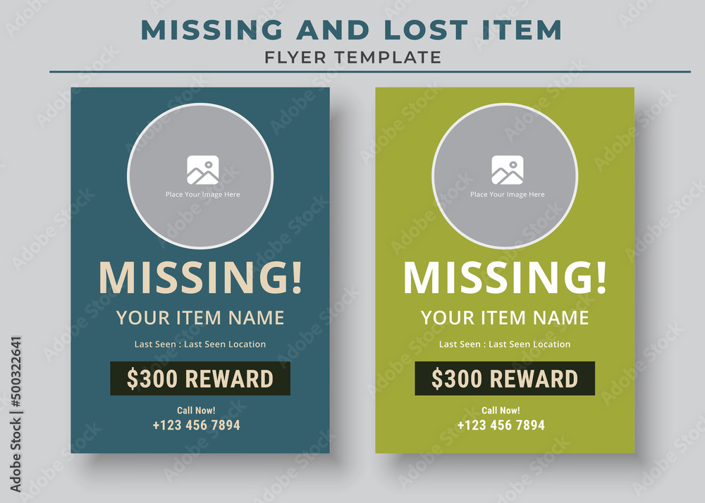 Missing and Lost Item flyer Template, Missing poster, Lost pet flyer ...