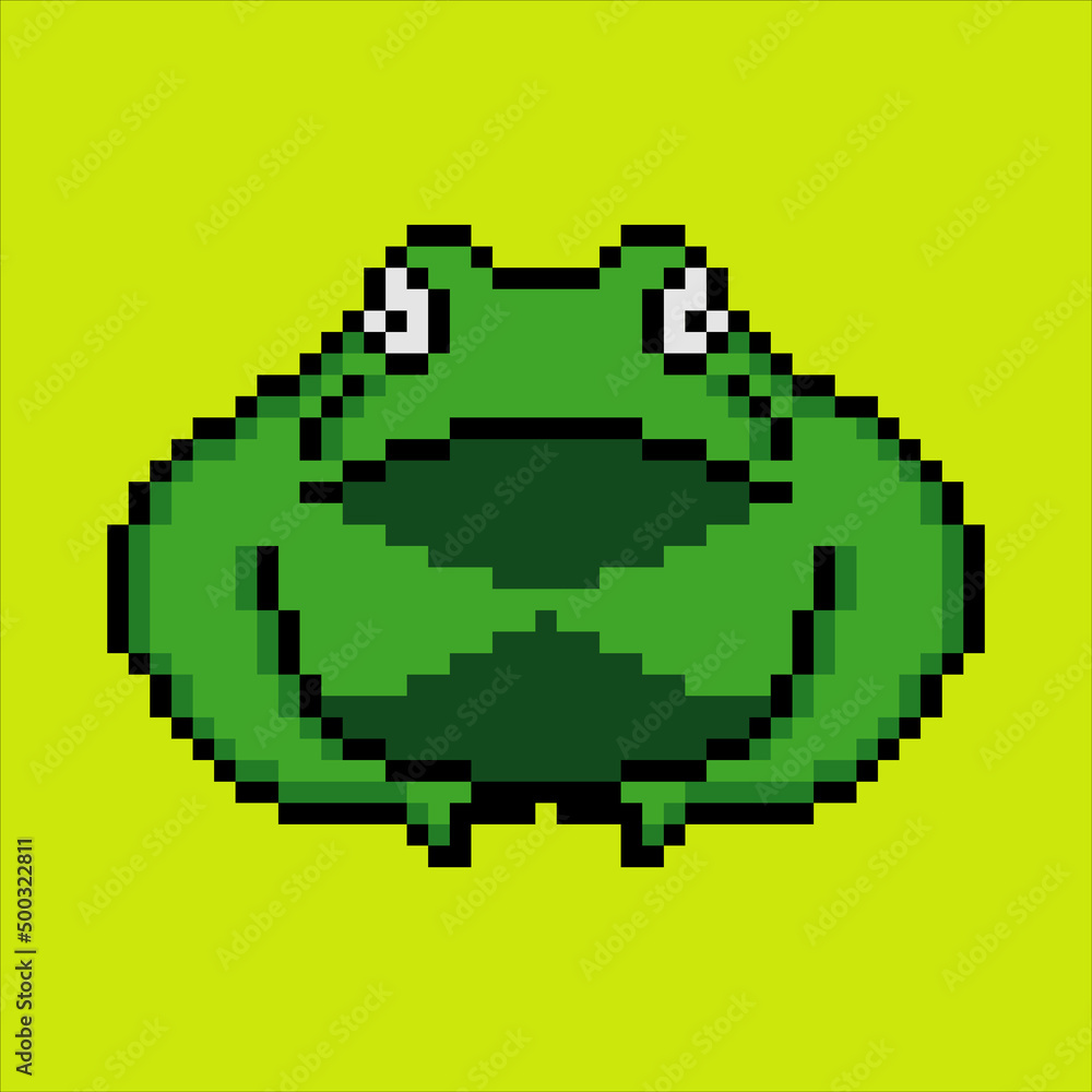 Frog with pixel art. Vector illustration. Stock Vector | Adobe Stock