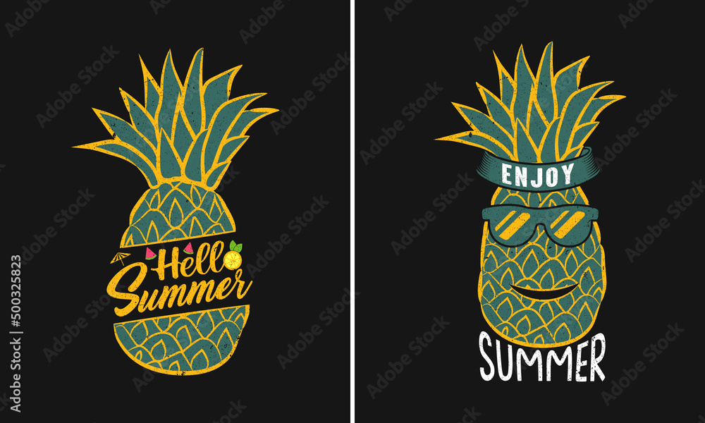 Hello Summer, Enjoy Summer T-shirt design for kids, and vector ...