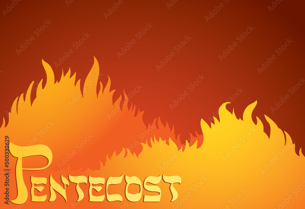 Pentecost sunday. Baptism with the Holy Spirit. Vector drawing icon ...