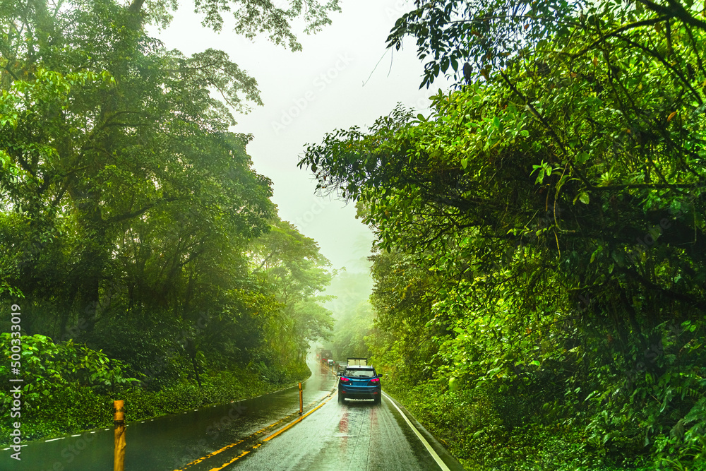 Beautiful road in the montains, rainforest Roads of Costa Rica, Heredia ...