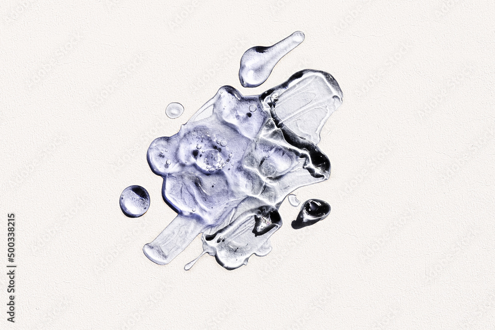 Liquid purple gel cosmetic smudge texture. Transparent Gel drops on ...