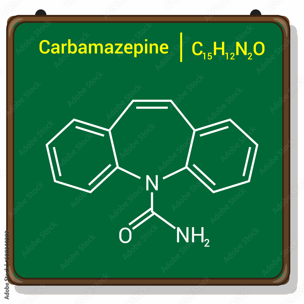 chemical structure of Carbamazepine (C15H12N2O) Stock Vector | Adobe Stock
