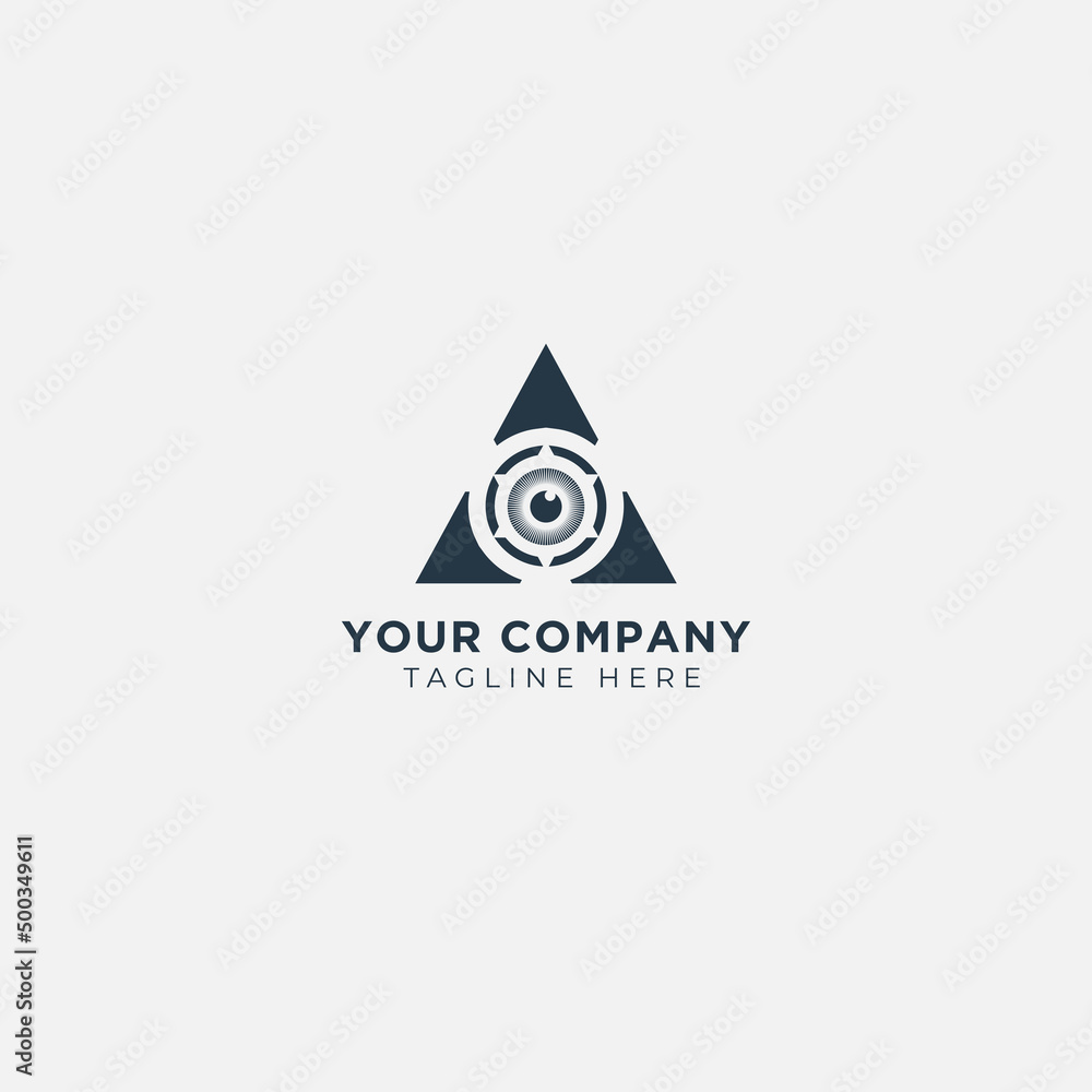 black pyramid triangle eye logo design Stock Vector | Adobe Stock
