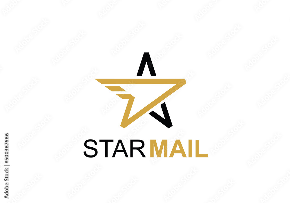 symbol icon star mail logo design inspiration. Stock Illustration ...