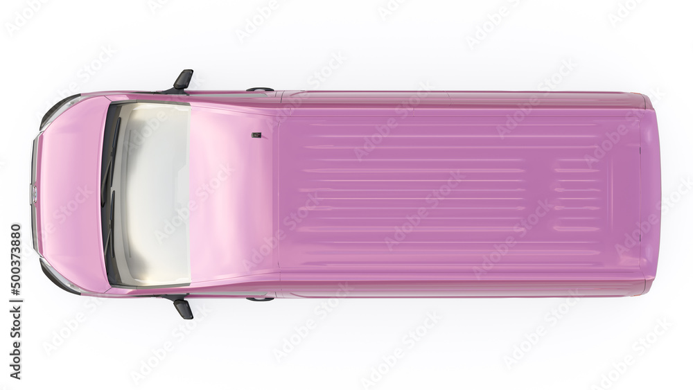 Tokyo, Japan. April 12, 2022: Toyota Hiace. Pink commercial van for ...