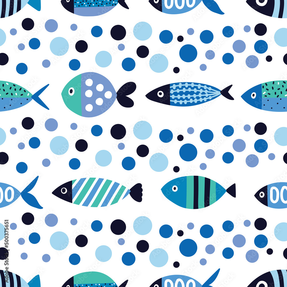 Cute fish. Kids background. Seamless pattern. Can be used in textile ...