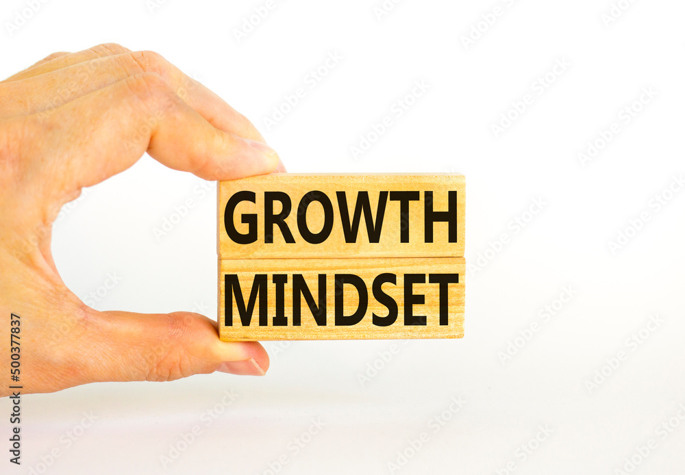 Growth mindset symbol. Wooden blocks with concept words Growth mindset ...