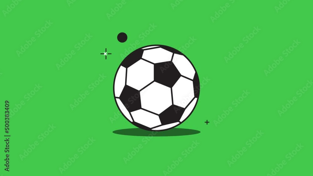 Simple animation with rolling Soccer (European Football) ball in flat ...