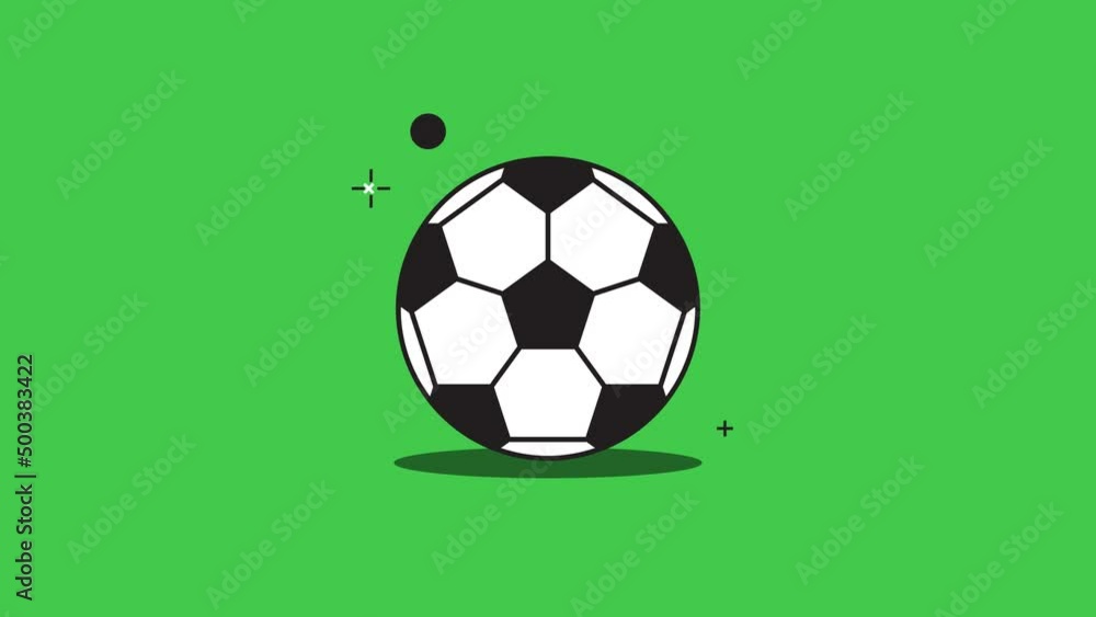 Simple animation with rolling European Football (Soccer) ball in flat ...
