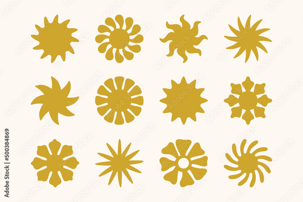 Vector set of design elements and illustrations in simple flat linear ...