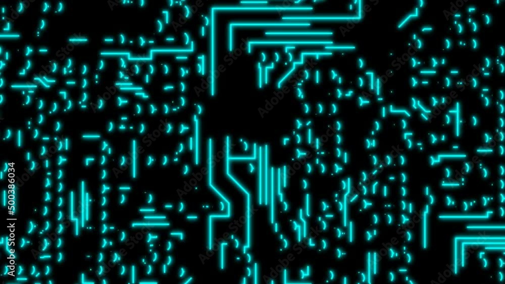 Circuit board animation loop video with transparent background alpha ...
